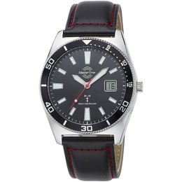 Funkuhr MASTER TIME "Super Power Sporty", schwarz (schwarz, rot), Armbanduhren, Herren, Funkuhr, Armbanduhr, Quarzuhr, Herrenuhr, Datum, Leuchtzeiger