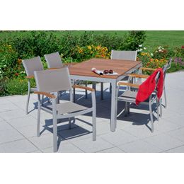 Garten-Essgruppe Merxx "Naxos", beige (natur), Sitzm&ouml;bel-Sets, Garten-Essgruppe