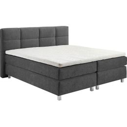 Boxspringbett, grau (anthrazit), B:215cm L:210cm, Bezug: 100% Polyester;Polsterung: 100% Polyester, Westfalia Schlafkomfort, Komplettbetten, Boxspringbett, wahlweise mit Kaltschaum-Topper