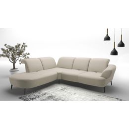 Sit & More Ecksofa SIT & MORE "Dance, L-Form, inkl. Sitztiefenverstellung", beige (creme), B:302cm H:91cm T:270cm, 95%Polyester 5%Polyamid, Sofas, Ecksofa, inkl. Click&Seat, optional mit Kopfteilverstellung