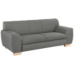 Sofa Home Affaire "Nika", silber, B:195cm H:78cm T:84cm, Struktur fein (100% Polyester);100% Polyester/ 85% Polyester+15% Polyacryl Melrose/Struktur, Sofas, Sofa, wahlweise als 2-oder 3-Sitzer, in 2 Bezugsvarianten