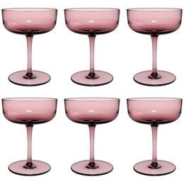 Sektglas "Sektschalen / Dessertschalen Like Glass 100 ml 6er Set", pink (grape), 6 tlg., Glas, LIKE. BY VILLEROY & BOCH, Trinkgef&auml;&szlig;e, Sektglas