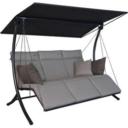 Hollywoodschaukel "Swing Smart sand", beige, B:210cm H:160cm T:145cm, Obermaterial: 100% Polyester, Angerer FREIZEITM&Ouml;BEL, Hollywoodschaukeln, Hollywoodschaukel, wetterfest