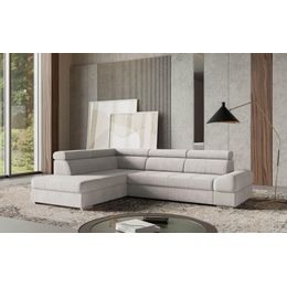Sit & More Ecksofa SIT & MORE "Broadway L-Form", grau (hellgrau), B:270cm H:79cm T:213cm, 90% Polyester, 10% Polyamid, Sofas, Ecksofa, mit verstellbaren Kopfteilen, wahlweise mit Bettfunktion