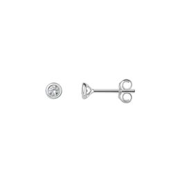 Paar Ohrstecker ONE ELEMENT "0.12 ct Diamant Brillant Zarge Ohrringe Ohrstecker aus 750 Wei&szlig;gold", silber, Ohrringe, Damen, Wei&szlig;gold 750, Paar Ohrstecker