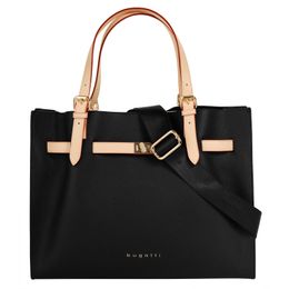 Henkeltasche Bugatti "ELLA", Damen, Gr. B/H/T: 37cm x 27cm x 14cm onesize, schwarz, Kunstfaser, leicht gl&auml;nzend, unifarben, Taschen Henkeltasche