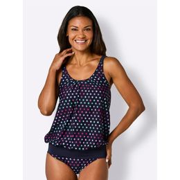 Tankini-Top feel good, Damen, Gr. 40, Cup D, bunt (marine, magenta, bedruckt), Elasthan, Polyamid, Bikini-Oberteile Tankini-Top