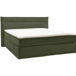 Boxspringbett Musterring "JustB SC100", gr&uuml;n (oliv), B:200cm L:215cm, Komplettbetten, Boxspringbett, schwebende Optik, inklusive Topper, verschiedene Farben, 180 x 200 cm