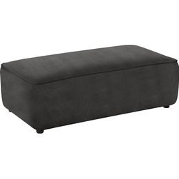 Hocker W.Schillig "around-the-block", grau (anthrazit z69), B:120cm H:39cm T:60cm, Longlife Xtra-Leder Z69: Das feinnarbige, gedeckte Softleder Z69 besticht durch seine au&szlig;ergew&ouml;hnliche Weichheit im trendigen &raquo;Vintage-Look&laquo;, Hautst&auml;rke 0, 9 - 1, 1 mm;Longlife fabric Flachgewebe T88 (100% Polyester), Hocker, Hocker, mit eleganter Biese