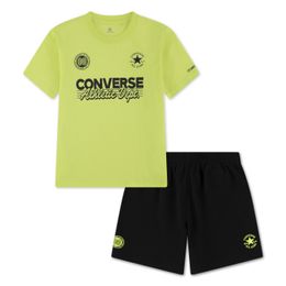 T-Shirt & Shorts Converse "CNVB MULTI HIT GFX SHORT SET", Jungen, Gr. 122 (7), schwarz, Obermaterial: 60% Baumwolle, 40% Polyester, KOB Set-Artikel T-Shirt & Shorts, f&uuml;r Children, 2-teilig, f&uuml;r sportliche Aktivit&auml;ten