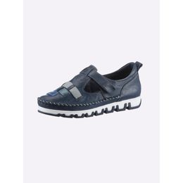 Slipper Gemini, Damen, Gr. 37, blau (dunkelblau), Glattleder, Schuhe Slipper