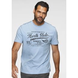 MAN'S WORLD T-Shirt MAN'S WORLD, Herren, Gr. 3XL (64/66), blau (eisblau), Single Jersey, Obermaterial: 100% Baumwolle, bedruckt, normal, Rundhals, Shirts T-Shirt, Kurzarm, bedruckt, Rundhalsausschnitt, aus Single Jersey, Topseller