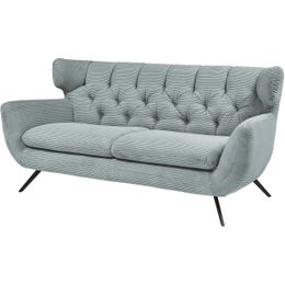 2,5-Sitzer 3C CANDY "Beatrice, extravagantes Megasofa, bequem, K&uuml;chensofa", blau (bleu), B:200cm H:94cm T:95cm, 88% Polyester, 12% Polyacryl, Sofas, 2 5-Sitzer, mit R&uuml;ckensteppung im Rautenmuster, in Samt Optik oder in Breitcord