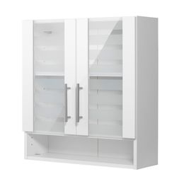 H&auml;ngeschrank Welltime "Jaca", wei&szlig;, B:60cm H:64cm T:20cm, Holzwerkstoff, MDF, Schr&auml;nke, H&auml;ngeschrank, Breite 60 cm, mit MDF Hochglanz-Fronten