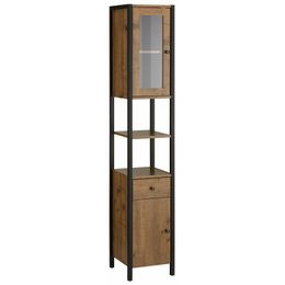 Hochschrank Home Affaire "Chris", braun (pazifik eichefarben), B:33cm H:180cm T:35cm, Holzwerkstoff, Schr&auml;nke, Hochschrank