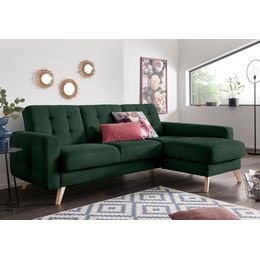 Ecksofa exxpo - SOFA FASHION "Nappa, kompakt und komfortabel, bequem, zeitloses Design, L-Form", braun (pine), B:222cm H:87cm T:156cm, Samtvelours (100% Polyester);Webvelours (100% Polyester), Sofas, Ecksofa, tolle Detailverarbeitung, inkl. Bettfunktion und Bettkasten