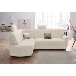 Sit & More Ecksofa SIT & MORE "Sonoma L-Form", beige (creme), B:246cm H:91cm T:176cm, Kunstleder SOFTLUX;Luxus-Microfaser ALTARA NUBUCK (100% Polyester);Luxus-Microfaser (90% Polyester, 10% Polyamid), Sofas, Ecksofa, wahlweise mit Bettfunktion und Bettkasten