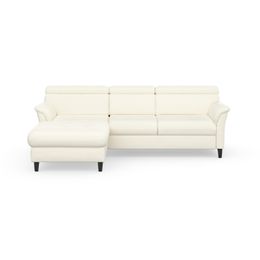Sit & More Ecksofa SIT & MORE "Marano L-Form", beige (creme), B:257cm T:166cm, 98% Polyester, 2% Polyamid, Sofas, Ecksofa, inklusive Kopfteilverstellung, wahlweise mit Bettfunktion, Bettkasten