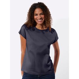 Rundhalsshirt Casual Looks "2er-Pack Shirts", Damen, Gr. 52, marine, ecru, 100% Baumwolle, unifarben, Rundhals, Shirts Rundhalsshirt