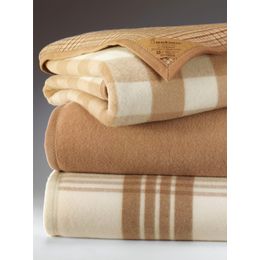 Wohndecke Eskimo Gr. 1, beige (beige, braun), B:150cm L:200cm, 70% Wolle, 30% Kaschmir, Wohndecken, Wohndecke