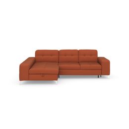 Sit & More Ecksofa SIT & MORE "Baviene L-Form", orange (terra), B:286cm H:92cm T:176cm, Sofas, Ecksofa, inklusive Sitztiefenverstellung und Federkern, wahlweise Bettfunktion