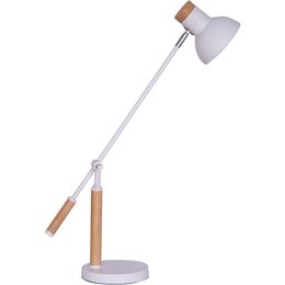 Salesfever Schreibtischlampe "Matilda", wei&szlig; (wei&szlig;, natur), 1, &Oslash; 14cm H: 34cm, Leuchten, Schreibtischlampe