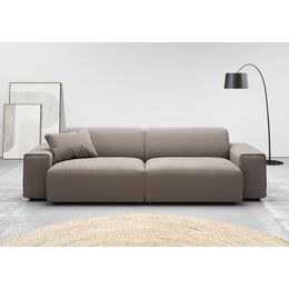 Big-Sofa Home Affaire "Glimminge auch in Breitcord, Feincord + Easy care-Bezug", grau (taupe), B:254cm H:71cm T:101cm, Sofas, Big-Sofa, besondere Kedern&auml;hte Zierkissen