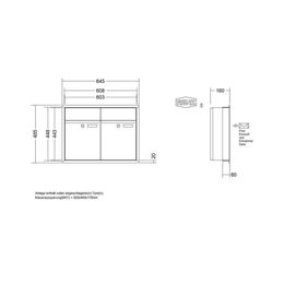 Renz Plan Unterputz Briefkastenanlage 2-fach DB703