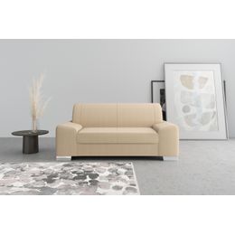 2-Sitzer DOMO collection "Anzio in kubischer Formensprache, flache Armlehnen, Breite 184cm", braun (cappucino), B:184cm H:85cm T:93cm, Sofas, 2-Sitzer, wahlweise mit Federkern