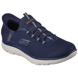 Slip-On Sneaker Skechers "SUMMITS-HIGH RANGE", Herren, Gr. 46, blau (navy), Textil, Schuhe Slip-On Sneaker, Freizeitschuh mit Slip Ins-Fersenpart f&uuml;r einen leichten Einstieg, Topseller