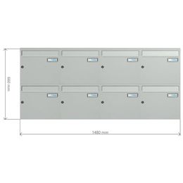 Renz A-01 8er Edelstahl Wandbriefkastenanlage Aufputz