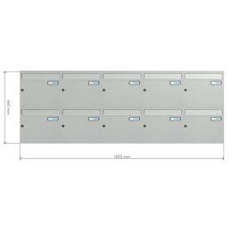 Renz A-015 10er Edelstahl Wandbriefkastenanlage Aufputz