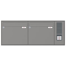 Renz Schattenfuge Unterputz Briefkastenanlage 2-fach mit Sprechsieb RAL9007