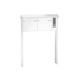 Renz Prisma freistehende Briefkastenanlage mit Sprechanlage 2-fach RAL9016