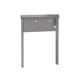 Renz Prisma freistehende Briefkastenanlage mit Sprechanlage 2-fach RAL9007