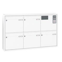 Renz RS2000 Aufputzbriefkastenanlage mit Sprechsieb 5-fach RAL9016