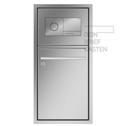 Renz Eckrahmen Unterputz Briefkasten 2x Gira 106 in V4A Edelstahl Klingelmodul V4A mit Gravur, Sprachmodul