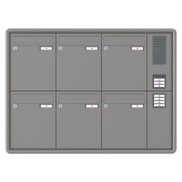 Renz RS3000 Unterputz Briefkastenanlage 6-fach mit Sprechsieb RAL9007