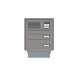 2er Renz Mauerdurchwurf Briefkastenanlage mit Sprechsieb (T: 26,5-41 cm) mit Alu-Profilrahmen RAL9007