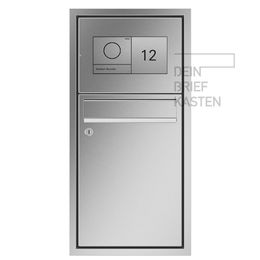 Renz Eckrahmen Unterputz Briefkasten 2x Gira 106 in V4A Edelstahl Infomodul mit Gravur, Sprachmodul mit Klingel und Gravur mit Audio-Steuerger&Atilde;&curren;t + Gravur