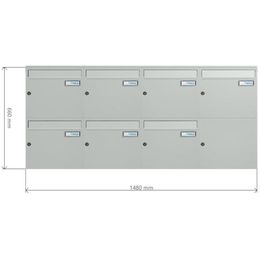 Renz A-01 7er Edelstahl Wandbriefkastenanlage Aufputz
