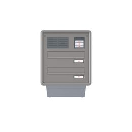 2er Renz Mauerdurchwurf Briefkastenanlage mit Sprechsieb (T: 26,5-41 cm) mit Alu-Profilrahmen RAL9016