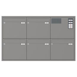 Renz Eckrahmen Unterputz Briefkastenanlage mit Sprechsieb 5-fach RAL9007