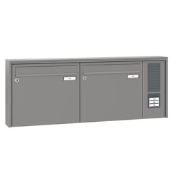 Renz Quadra Aufputzbriefkastenanlage mit Sprechsieb 2-fach RAL7016
