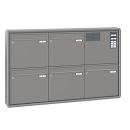 Renz RS2000 Aufputzbriefkastenanlage mit Sprechsieb 5-fach RAL7016
