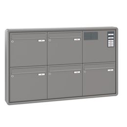 Renz RS2000 Aufputzbriefkastenanlage mit Sprechsieb 5-fach RAL9007
