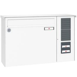 Renz Basic B Briefkastenanlage Aufputz mit Sprechsieb RAL9016
