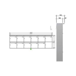 Renz eSafe Aufputzbriefkasten in Edelstahl 11-fach