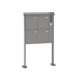 Renz Prisma freistehende Briefkastenanlage mit Sprechanlage 4-fach RAL9016