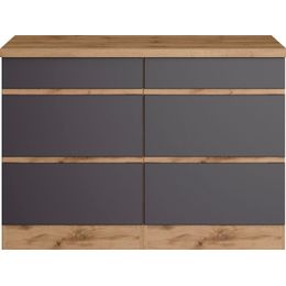 Unterschrank KOCHSTATION "KS-Riesa", grau (matt grau), B:120cm H:86cm T:60cm, Holzwerkstoff, Schr&auml;nke, Unterschrank, Breite 120 cm, MDF-Fronten